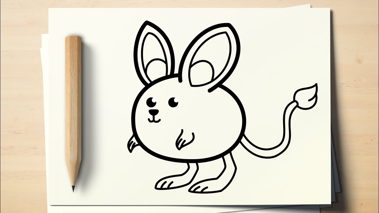 Simple Drawing a Cute Jerboa #simpledrawing #jerboa - YouTube