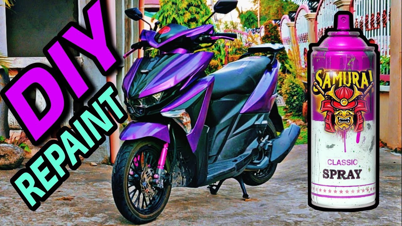 DIY REPAINT GAMIT ANG SAMURAI SUPER VIOLET PAINT PARA SA MIO SOUL I 125 ...