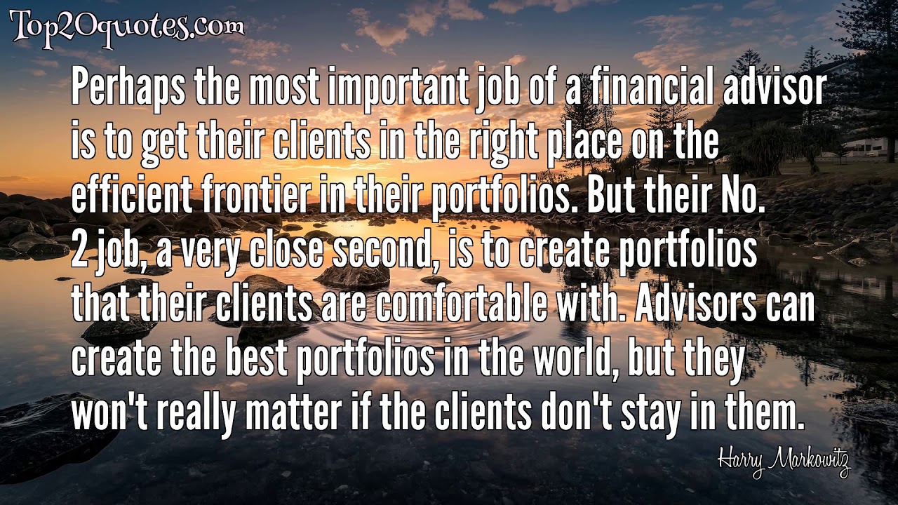 Top 6 Quotes of Harry Markowitz - Economist - YouTube