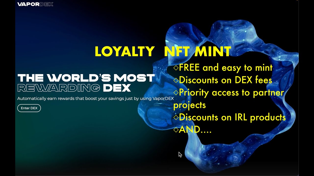 How to mint your Stratosphere NFT on VaporDEX for loyalty benefits. - YouTube