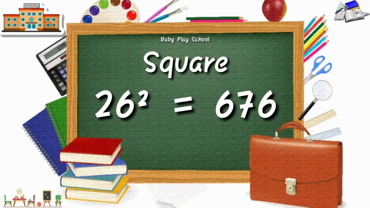 Square Numbers |26 to 50 | 26 to 50 Square | 26 to 50 varg | Varg 26 to ...