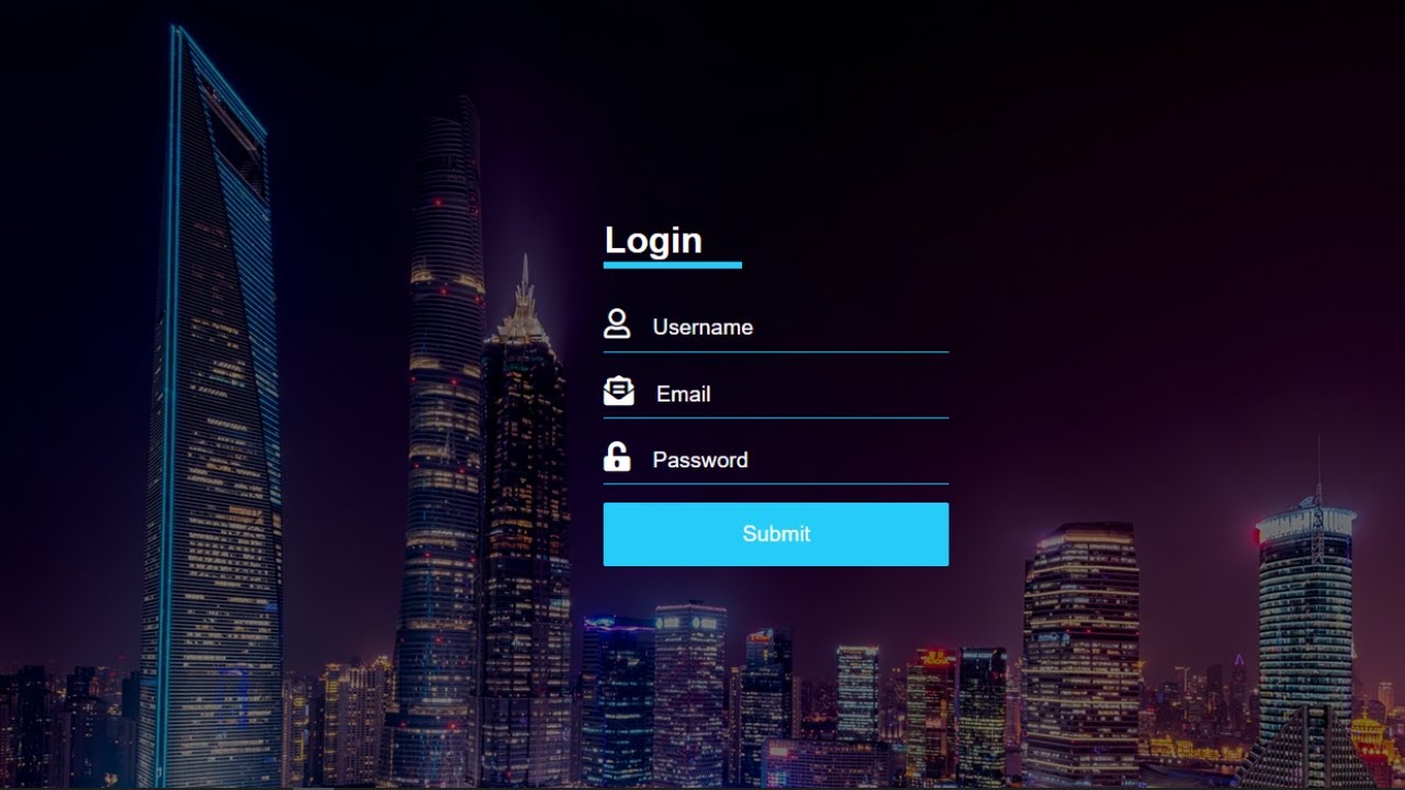 Awesome Transparent Login Form Just By Using HTML5 and CSS3 - YouTube