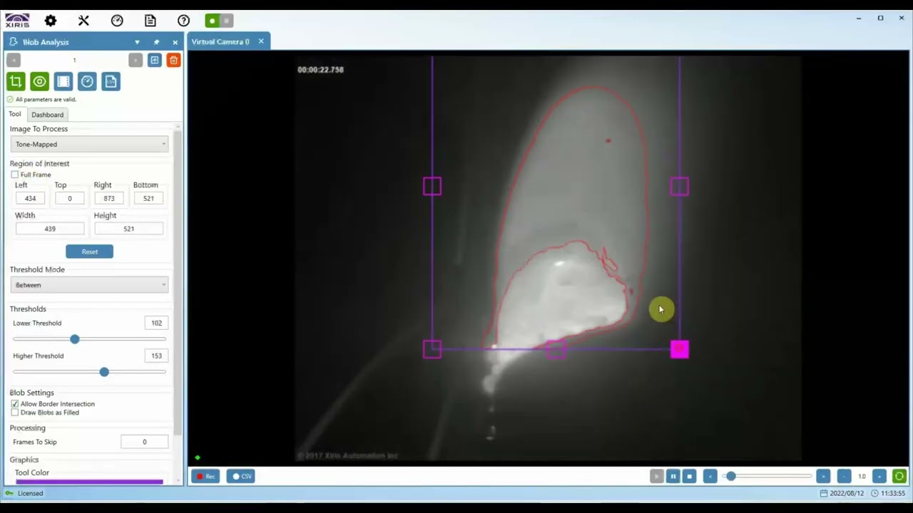 Xiris WeldStudio™ 3 Pro: Machine Vision - Blob Tool - YouTube