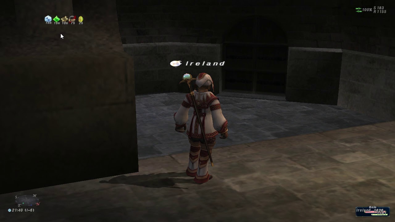 Final Fantasy XI FFXI WHM99BLM49 WHM White Mage Ireland Lower Jeuno Map ...