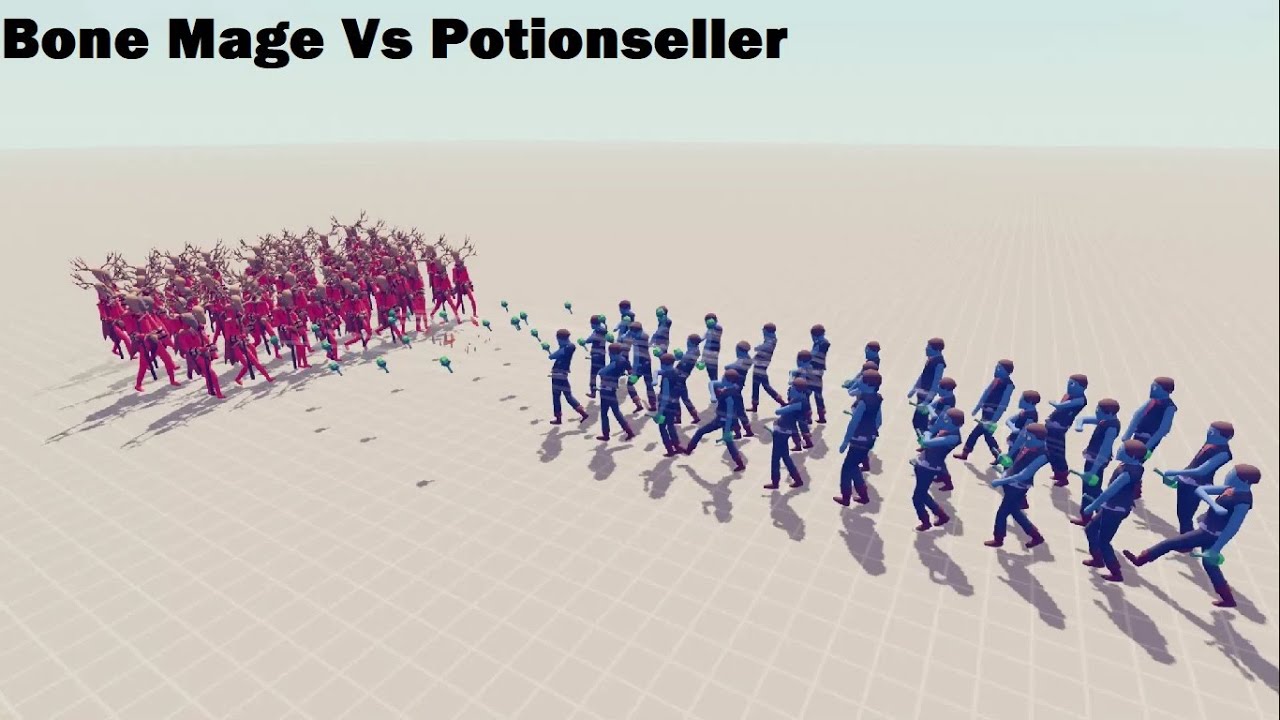 50x Bone Mage Vs 30x Potionseller TABS-Totally Accurate Battle ...