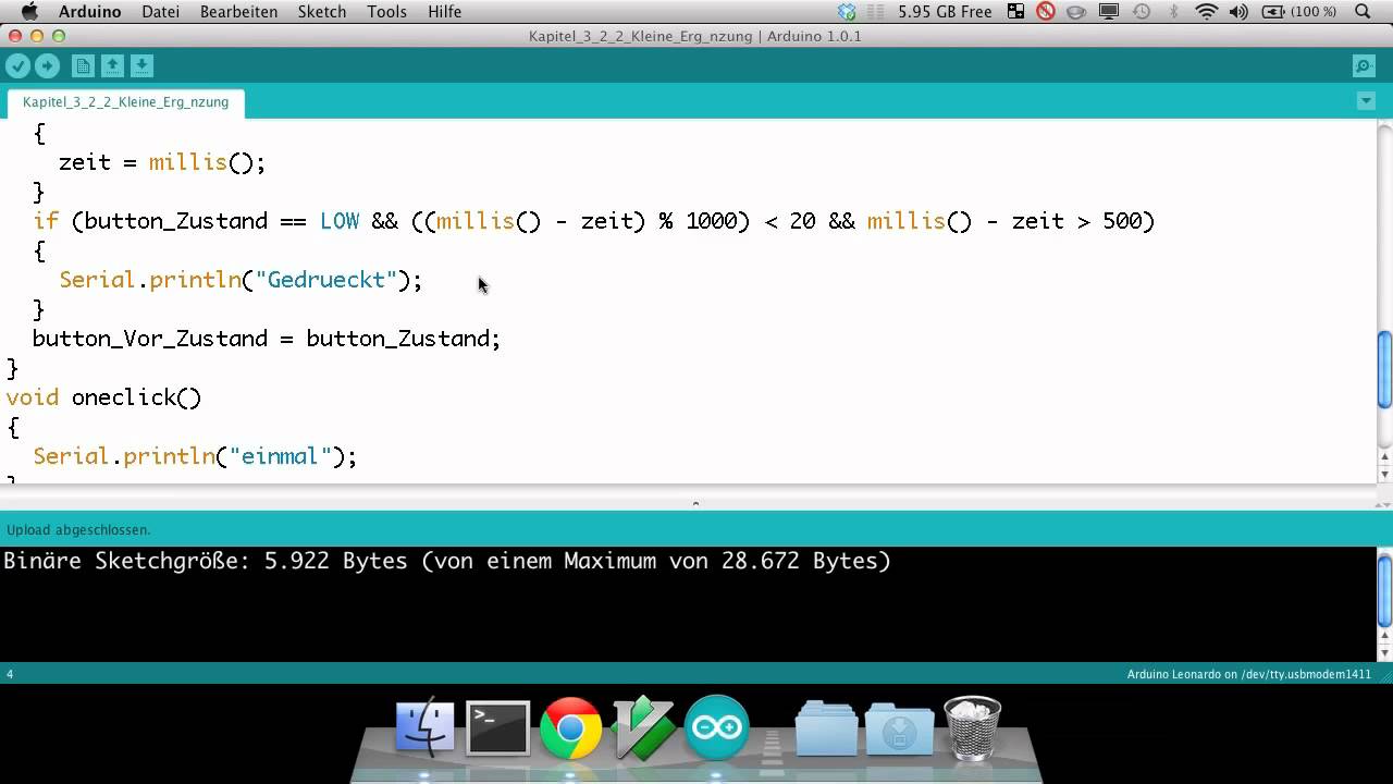 Arduino Tutorial: Kapitel 3.2.2: "Die OneButton Library" - Ergänzung ...