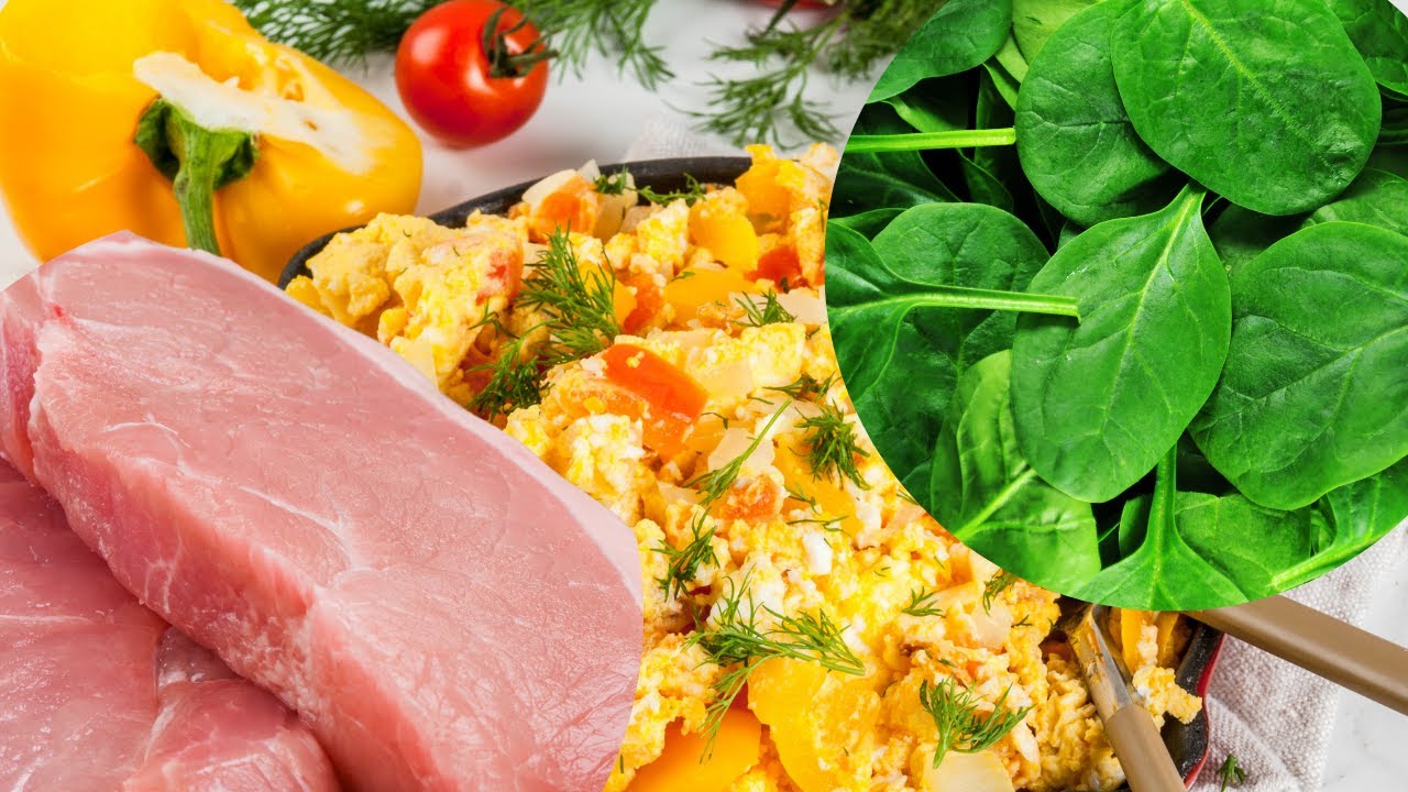 Spring Scramble Recipe: Pork, Spinach & Egg - YouTube