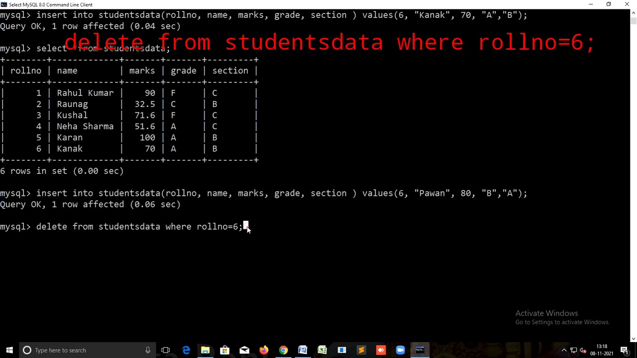 Delete Records From Table YouTube Delete Records From Table YouTube