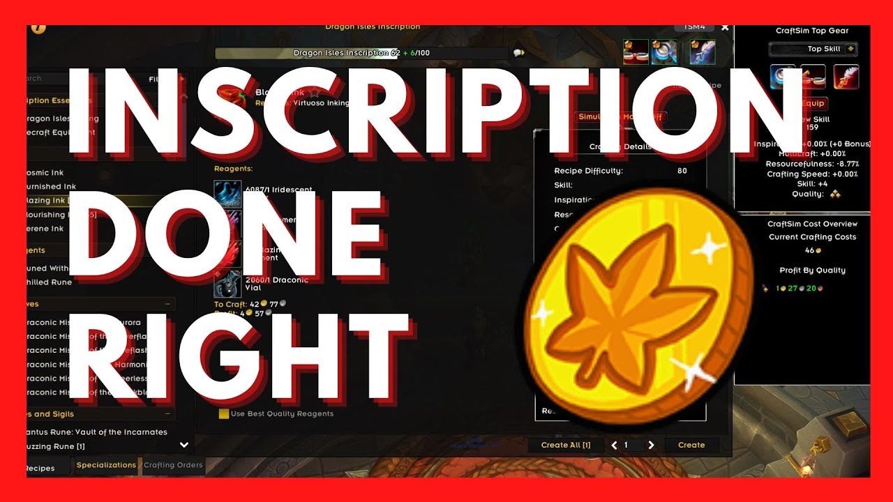Dragonflight inscription inking and milling guide and craftsim ...