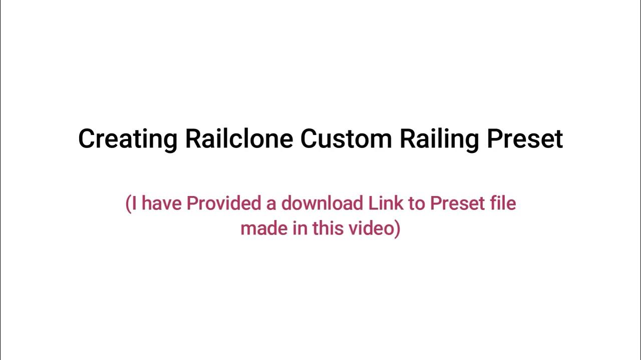 How to create Railclone preset file. - YouTube