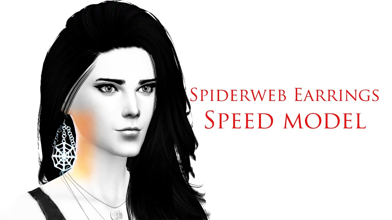 [Sims 4 CC] Spider Web Earrings - Speed Model - YouTube