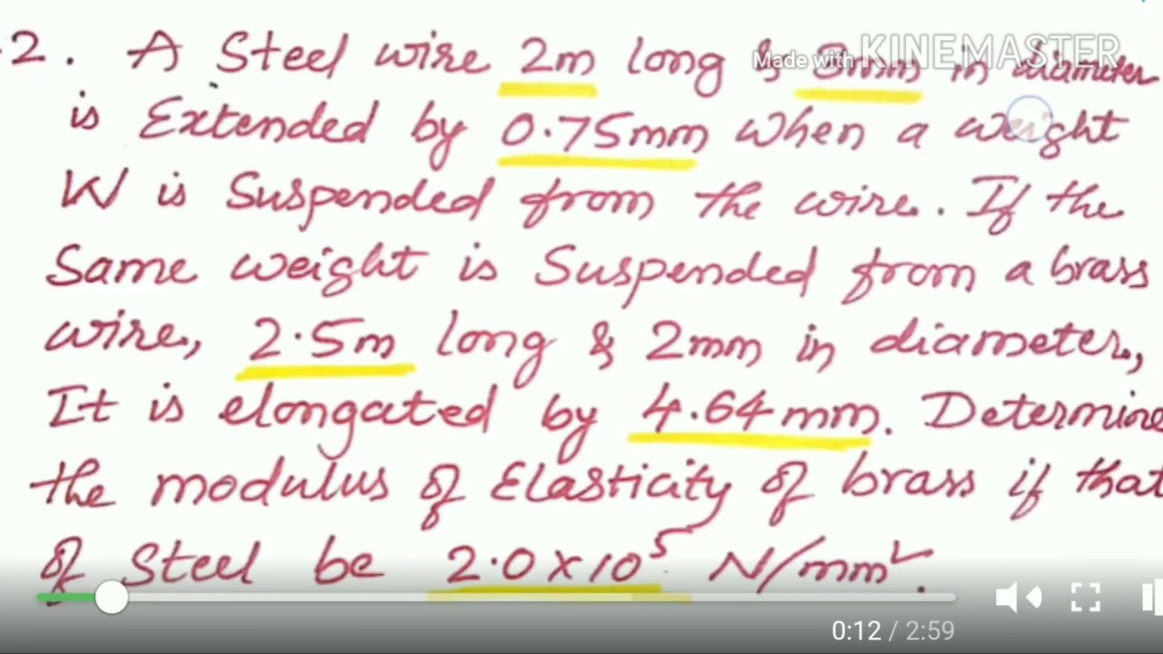 Problems on simple stress and strains - YouTube