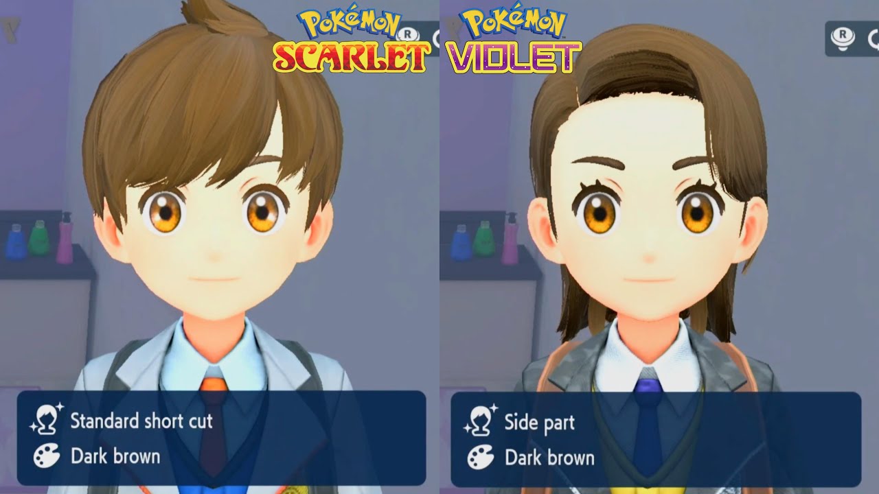 Pokémon Scarlet & Violet - Male And female - All Hairstyle Eye, Lips ...