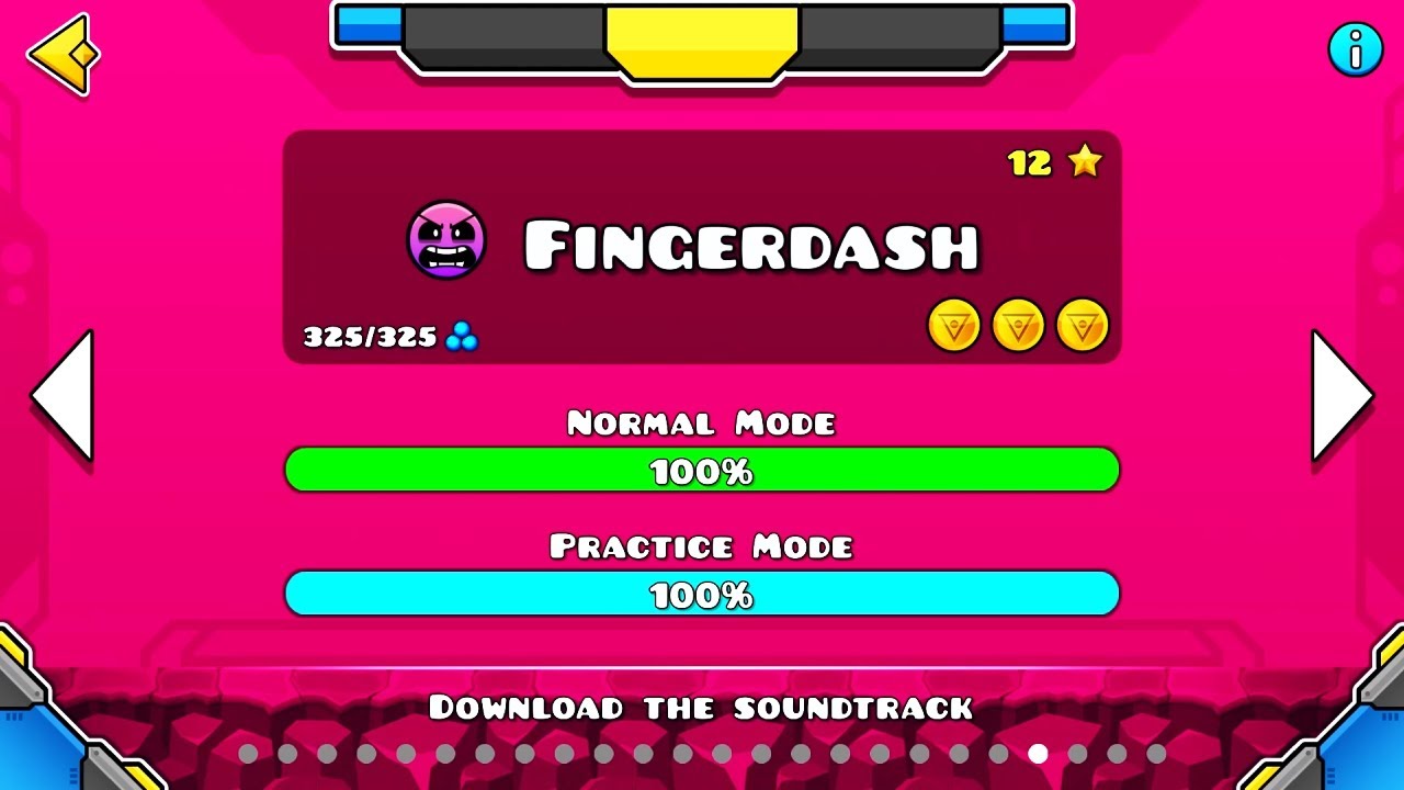 Geometry Dash - "Fingerdash" Complete 100% {All Coins} / Immortal ...