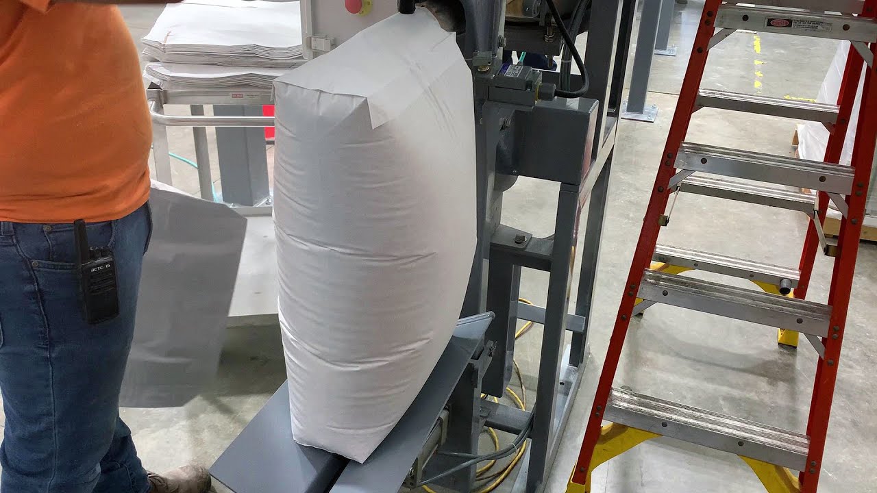 Sugar Bagging Machine Fills 50 Lb. Bags With Granulated Sugar - YouTube