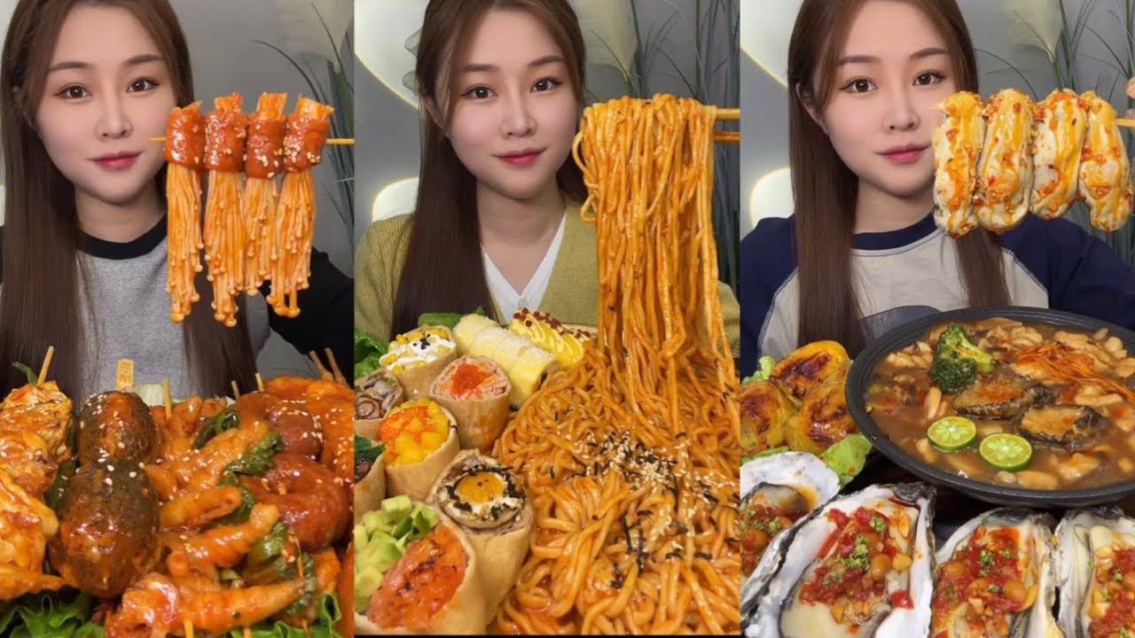 ASMR MUKBANG FOOD 🥘 | MUKBANGS l MUKBANG EATING SPICY CHICKEN NOODLES 🍜 ...