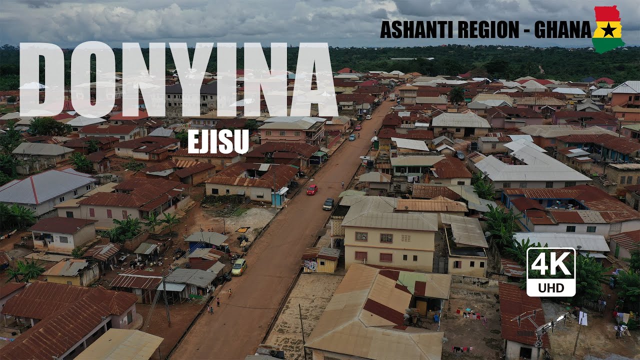 Ejisu Donyina Aerial View in the Ashanti Region of Ghana 4K - YouTube