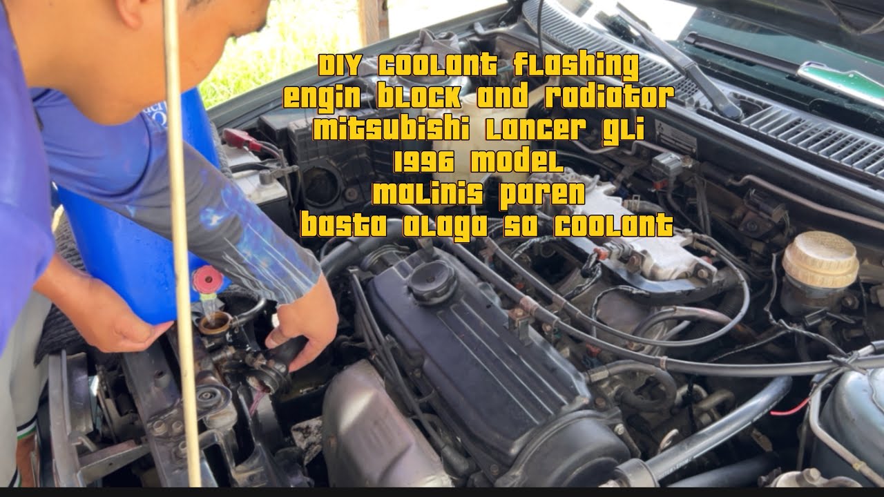 DIY coolant flashing engine block radiator mitsubishi lancer gli 1996 ...