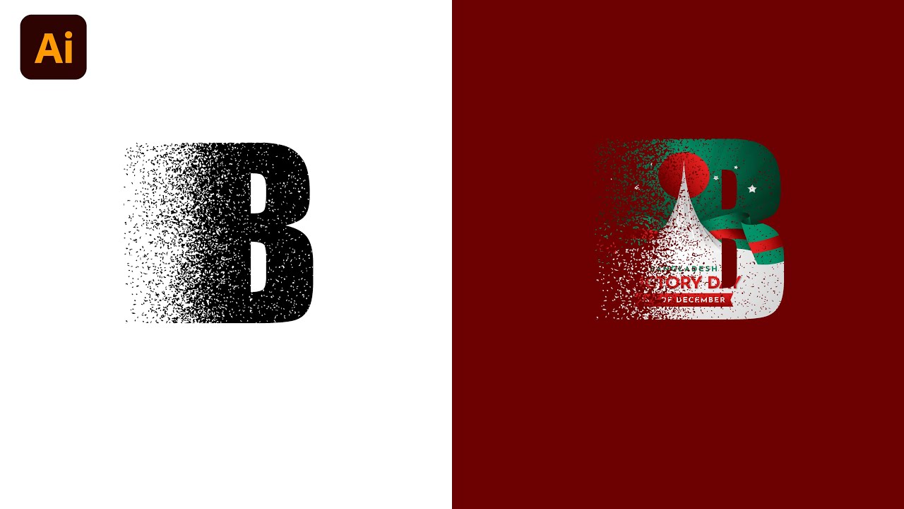 Dispersion and letter poster design in Adobe illustrator By MIOXT - YouTube