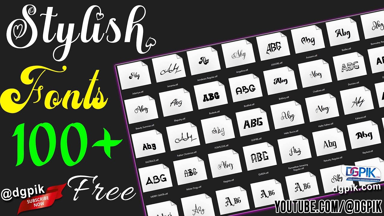 100+ Stylish And Elegant Font Bundle | 100 Stunning Fonts Free - YouTube