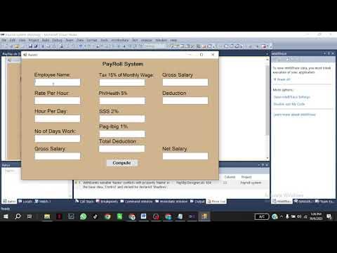 Visual Basic Payroll System, Tabigue Gilbert 1st Year (CP) - YouTube