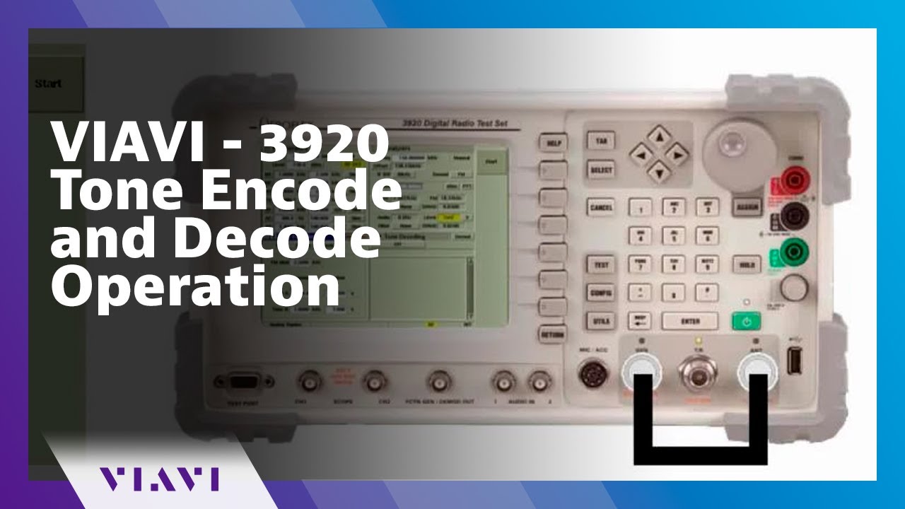 VIAVI - 3920 Tone Encode and Decode Operation - YouTube