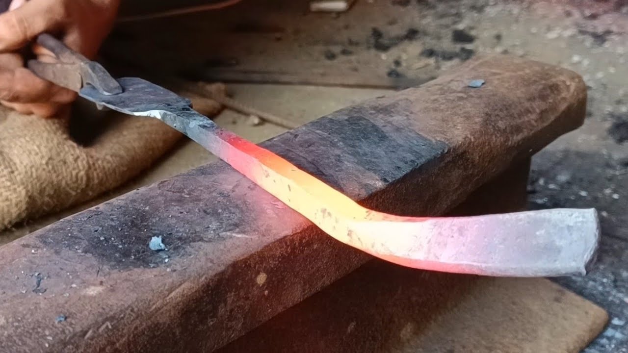 making a spatula from a single rod | forging process - YouTube