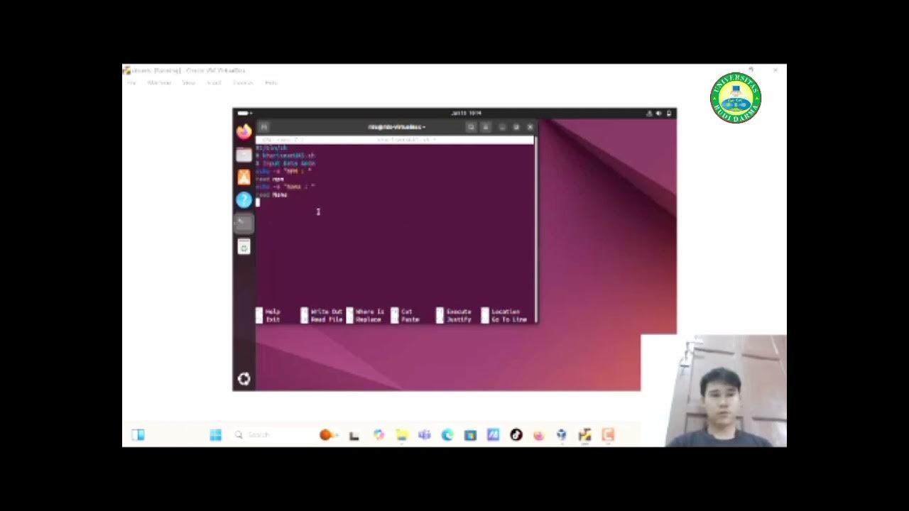 Membuat program shell tentang penginputan data - YouTube