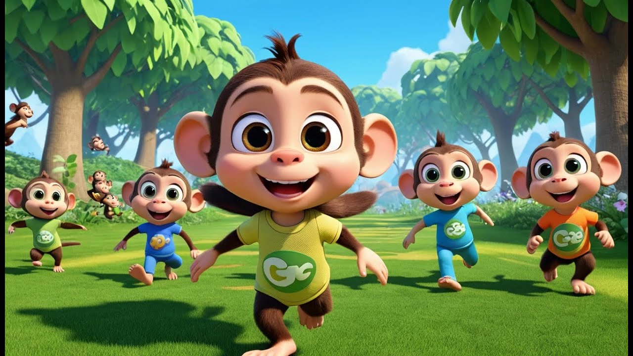 Five Monkeys Jumping – No More Bumps Today! | Safe & Silly Monkey Song ...