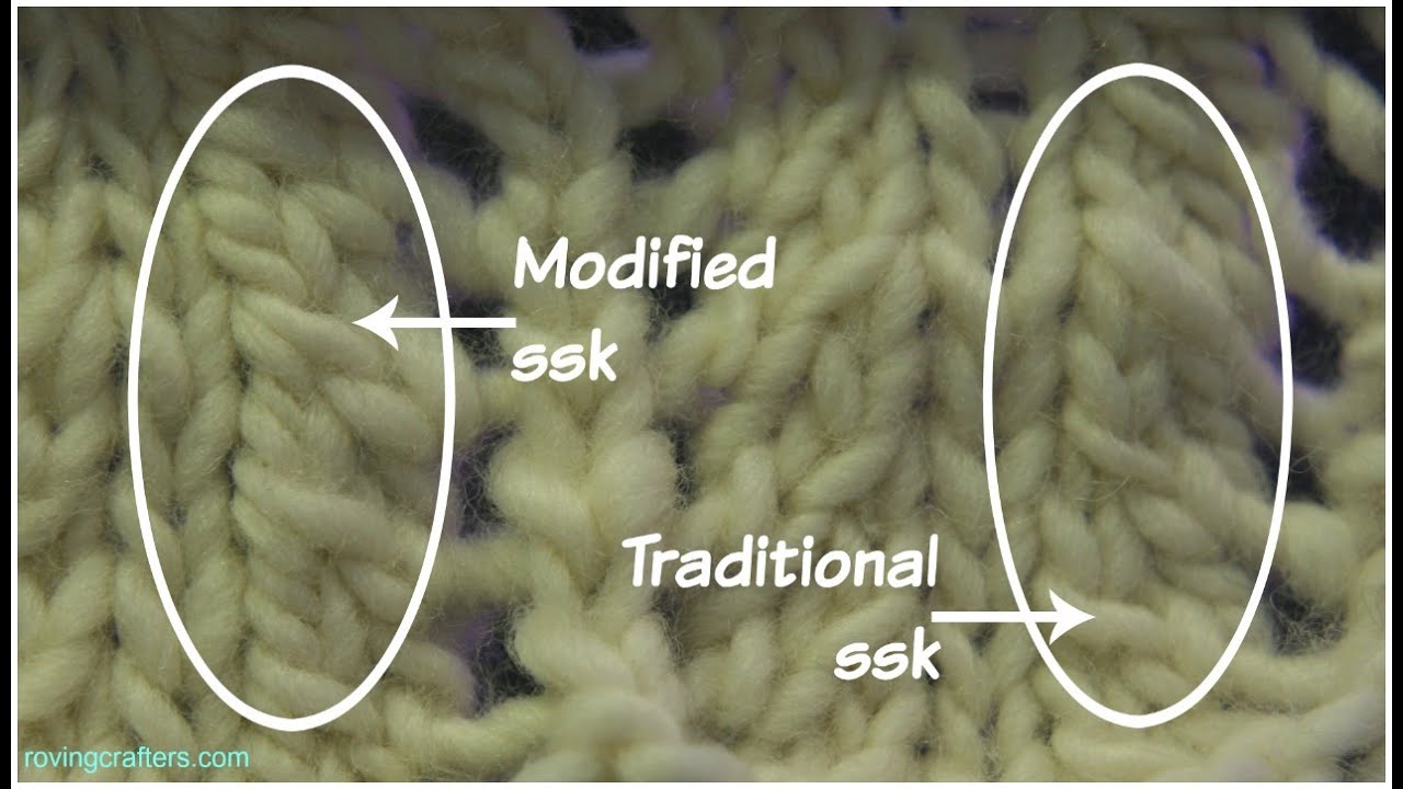 Knitting a better left leaning decrease - a modified ssk - YouTube