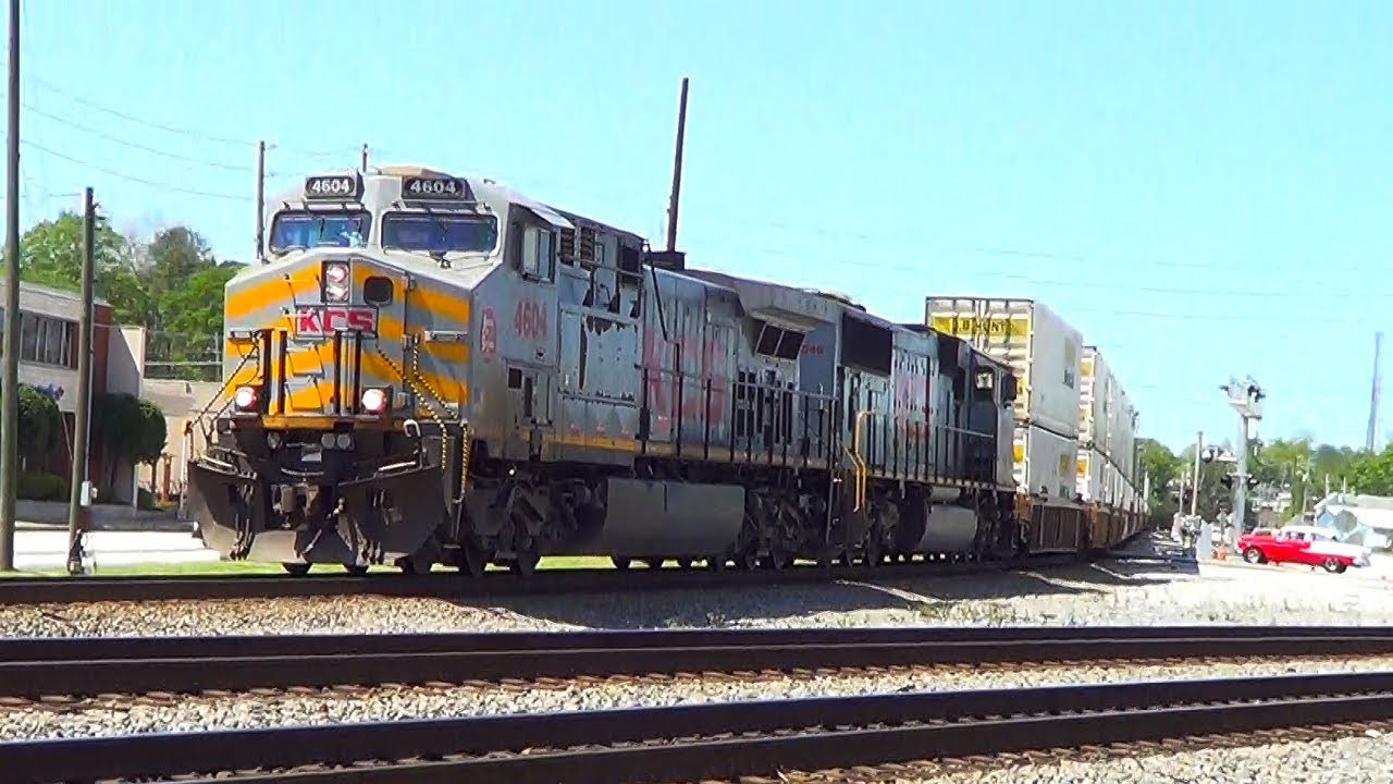 Norfolk Southern 220 Intermodal Train w/ 2 KCS Gray Engines! Austell ...