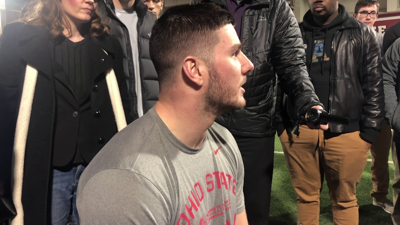 Luke Farrell meets with reporters to preview Ohio State's showdown with ...