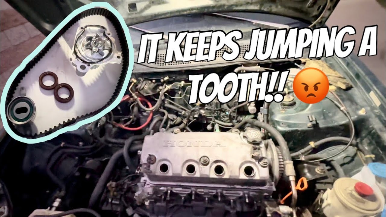 Changing the timing belt and water pump on my D16Y7 | D16Y8 engine # ...