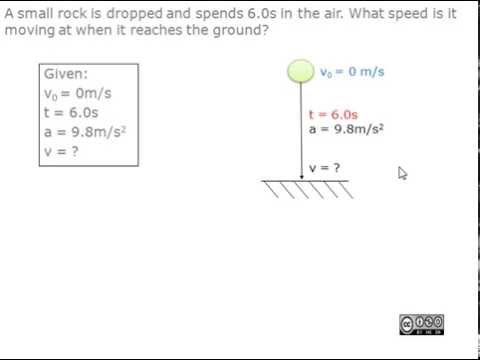 Example of the Second Kinematic Equation - YouTube