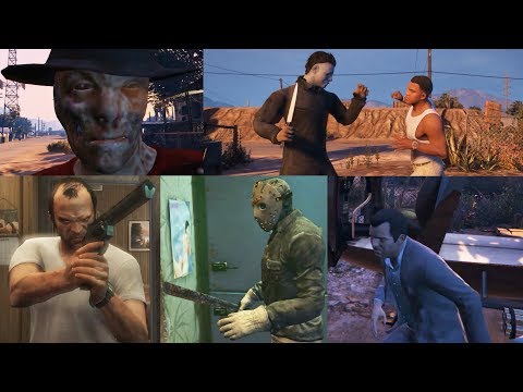 Franklin & Trevor & Michael VS Jason & Myers & Freddy - Ultimate Battle (GTA 5)