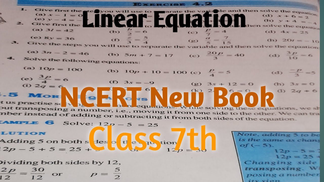 Simple equation chapter-4 class 7th exercises 4.2 || Ncert class 7th ...