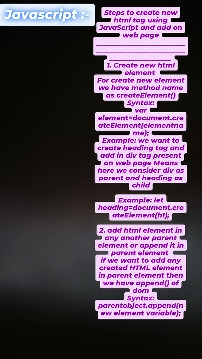 "Create New HTML Elements Dynamically with JavaScript | Easy Tutorial!" - YouTube