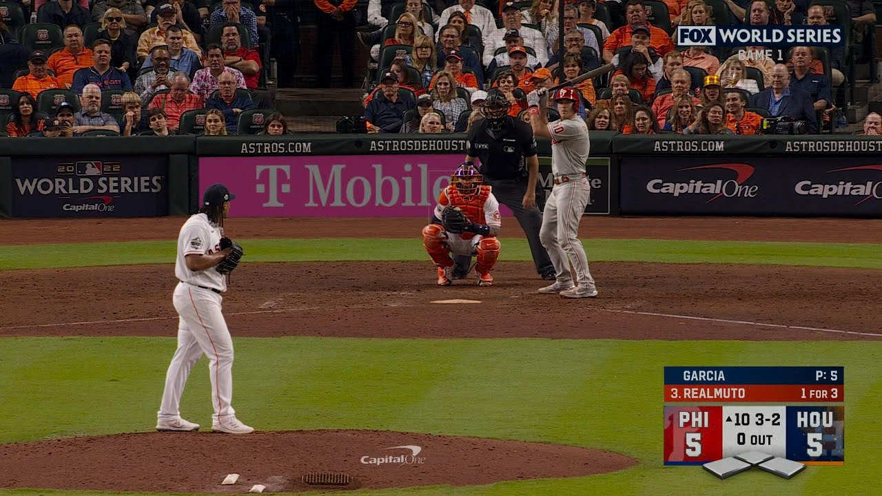 JT Realmuto Go-Ahead Home Run | 2022 World Series Game 1 (4K HDR) - YouTube