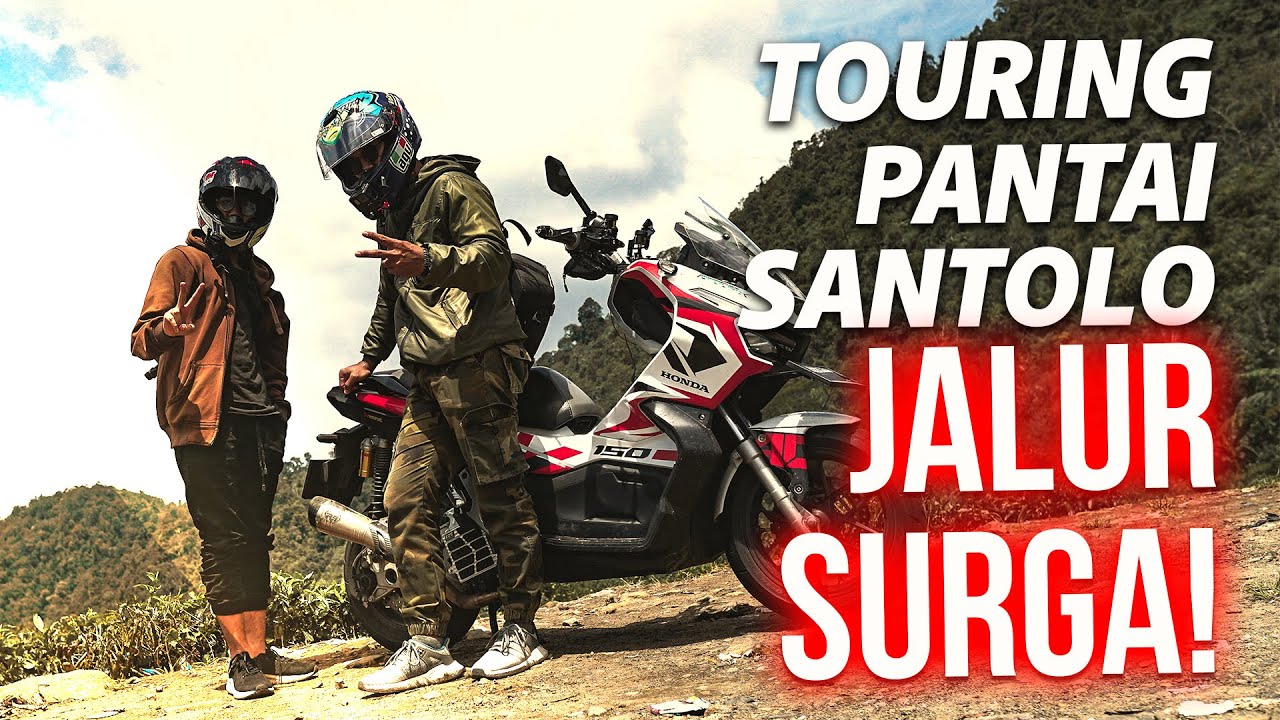 TOURING PANTAI SANTOLO Jalur Ekstrem Cidaun - Torro Moto Vlog PART ONE ...