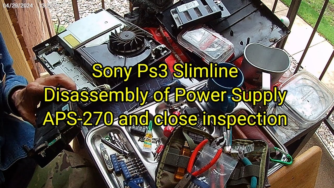(1446) Sony Ps3 Slimline Disassembly of Power Supply APS 270 and close ...