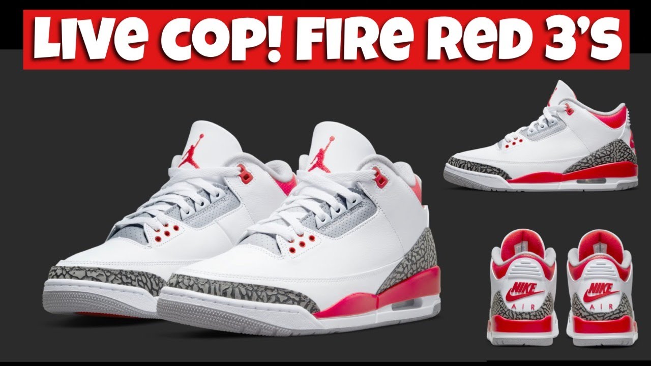 Live Cop! Air Jordan Fire Red 3's - YouTube
