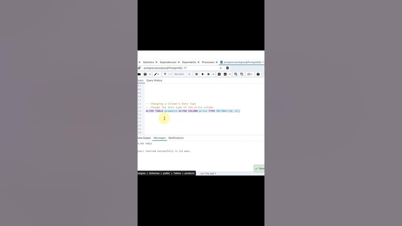 ALTER TABLE To Modify/Change Column Datatype In PostgreSQL Table || Best PostgreSQL Tutorial ...