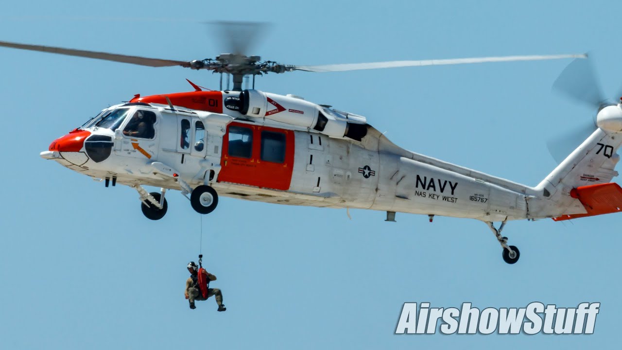 US Navy MH-60S Seahawk Search and Rescue Demo - NAS Key West 2023 - YouTube