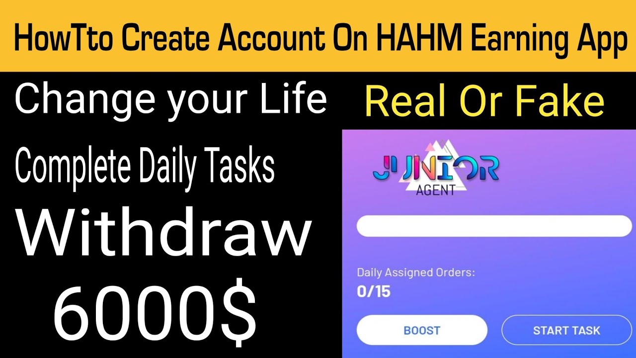 How To Create Account On HAHM Earning App Complete Daily Task Deposit ...
