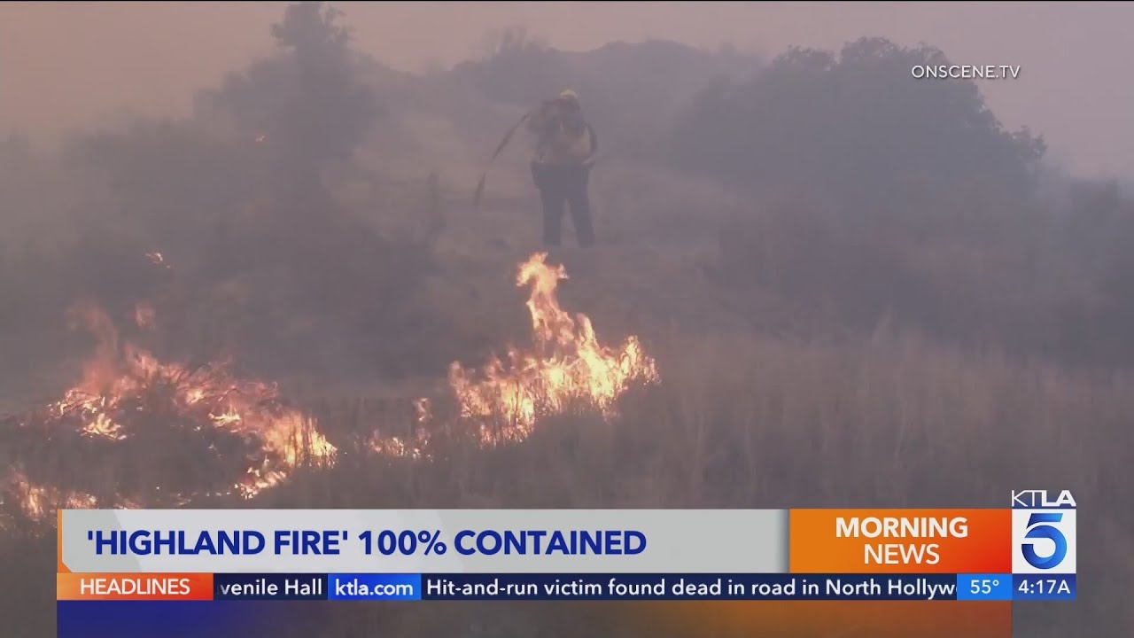 Highland Fire in Riverside County completely contained - YouTube