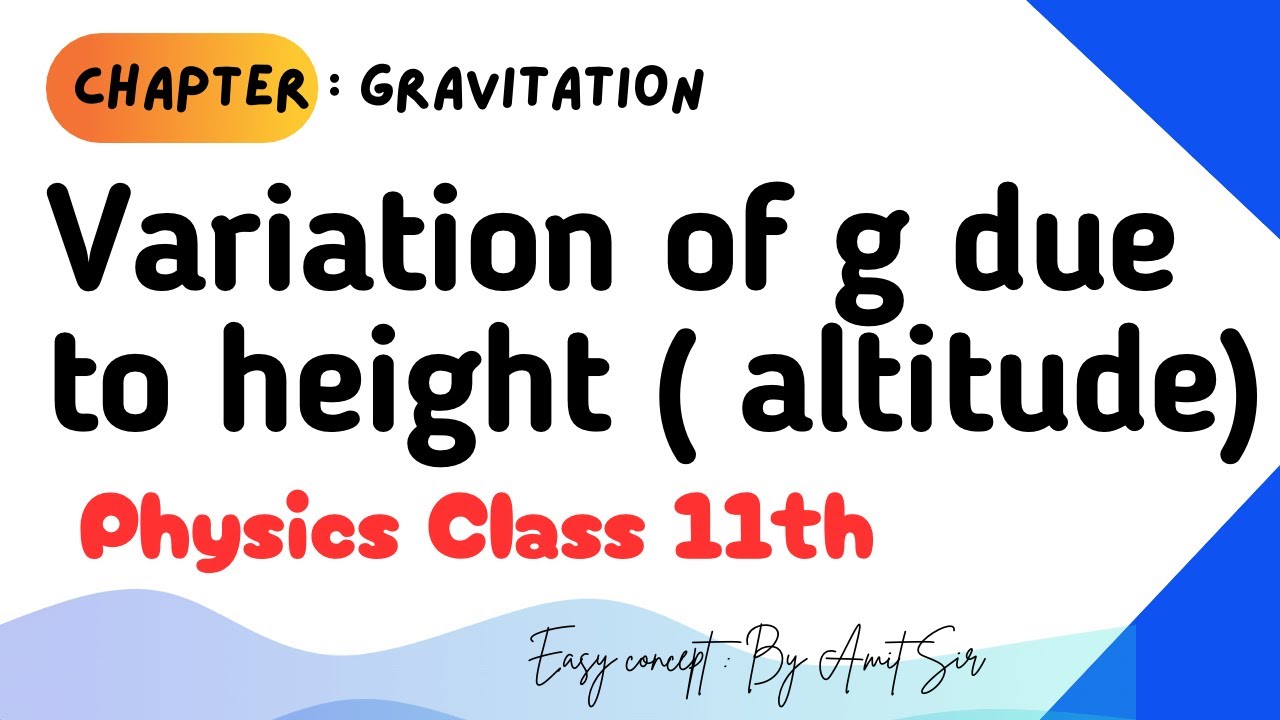 Variation Of g With height ( altitude) | Acc. Due to gravity | concept ...