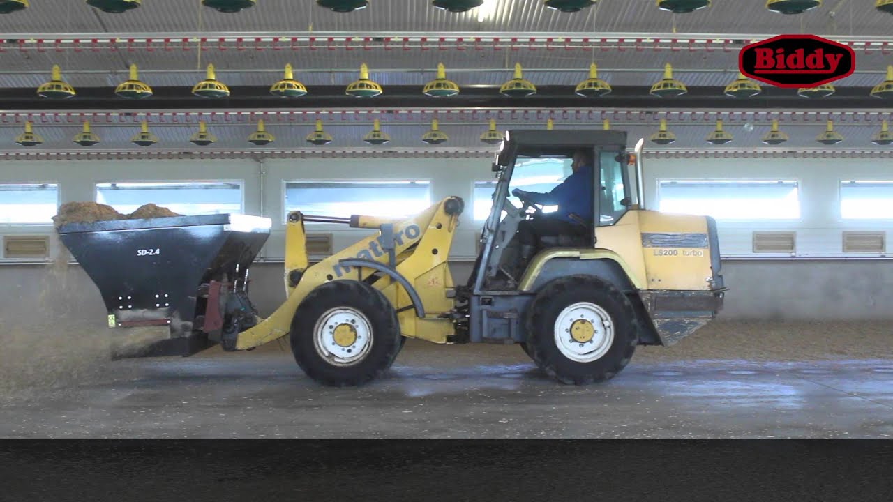Biddy Attachments PoultryBedder Video - YouTube