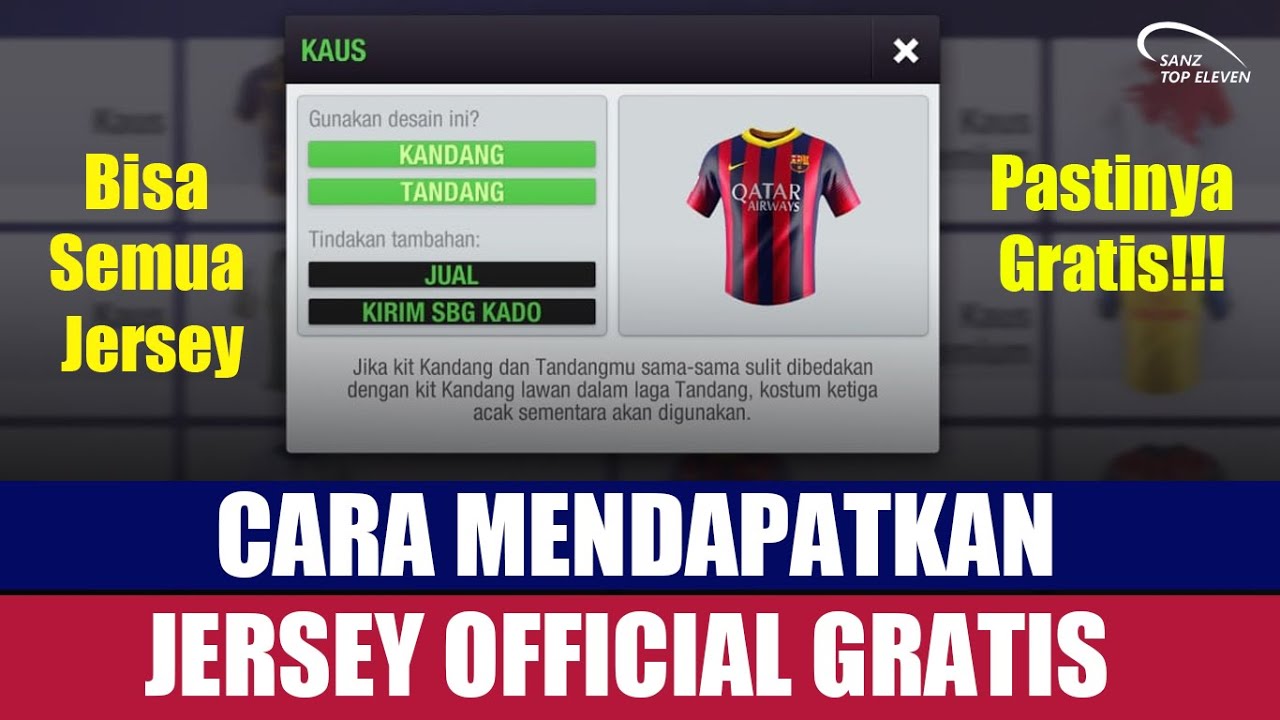 Cara Mendapatkan Jersey Official Gratis di Top Eleven - YouTube