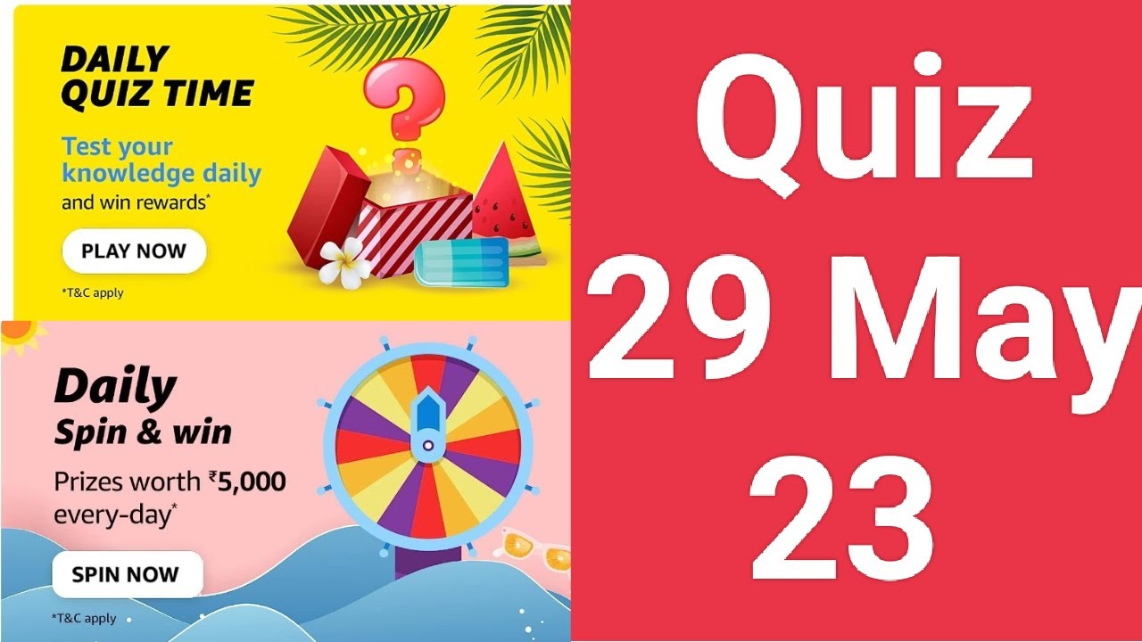 Daily Amazon Quiz Time//Daily Spin and Win 29 May 23 - YouTube