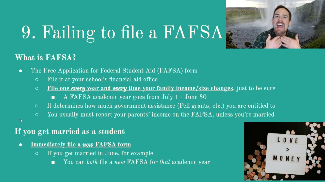 Costly Tax-Filing Mistake #9: Using an OLD FAFSA (Free Application for ...